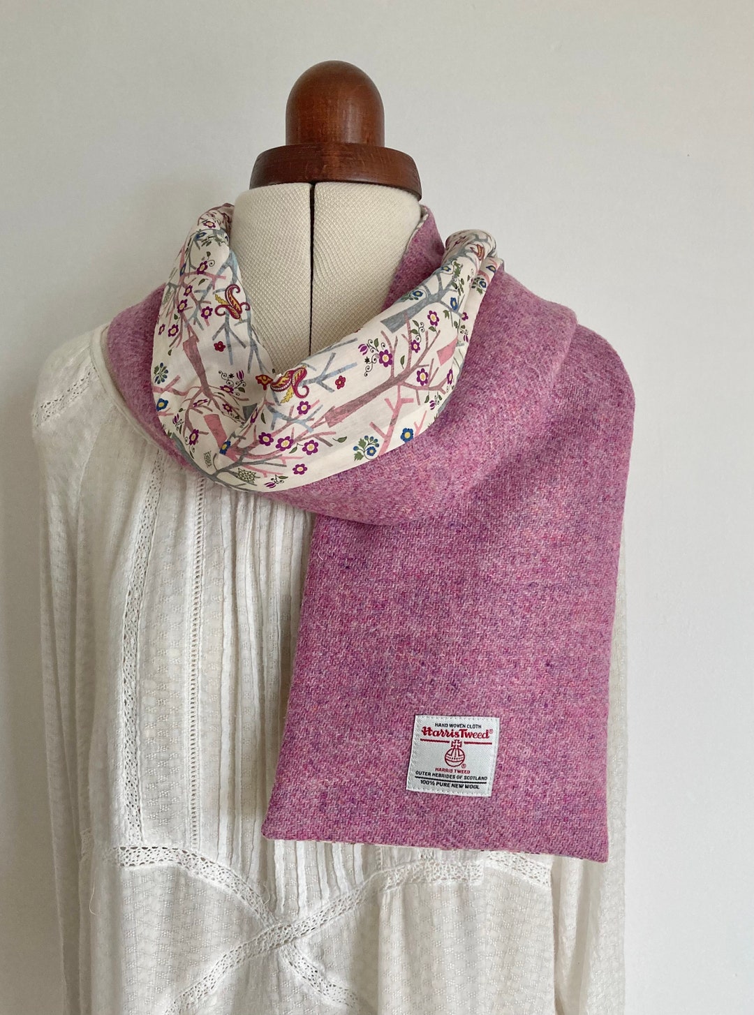 Harris Tweed/ Liberty of London Scarf, Handmade - Etsy