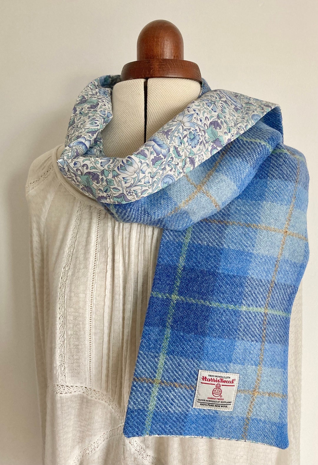 Harris Tweed/ Liberty of London Scarf, Handmade - Etsy