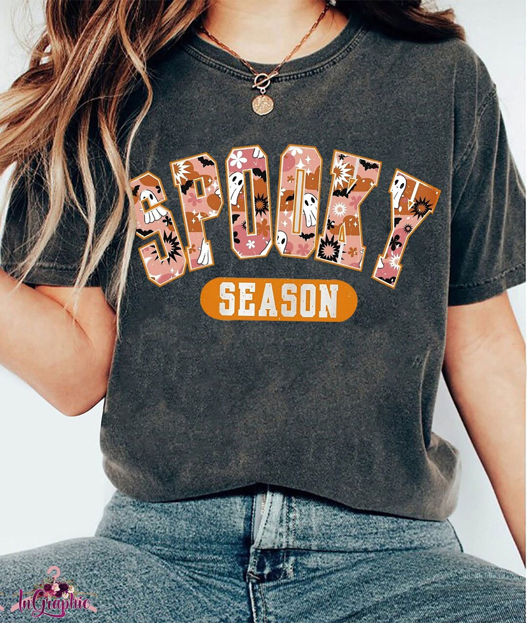 Retro Spooky Season Comfort Colors Shirt,spooky Season Shirt, Groovy ...