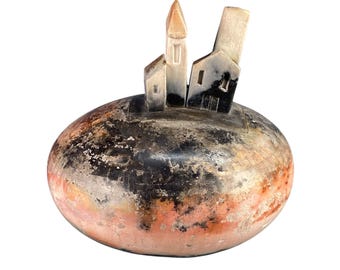 Ceramic Urn - Red- Green Urn - Urns for Human Ashes - Raku Urn - Handmade Art Urn - Etsy