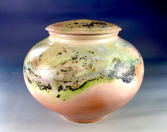Ceramic Urn - Red- Green Urn - Urns for Human Ashes - Raku Urn - Handmade Art Urn - Etsy