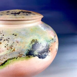 Ceramic Urn Red Green Urn Urns for Human Ashes Raku Urn Handmade Art Urn - Etsy