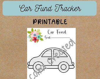 Car Fund Savings Tracker Printable Debt Snowball Debt | Etsy