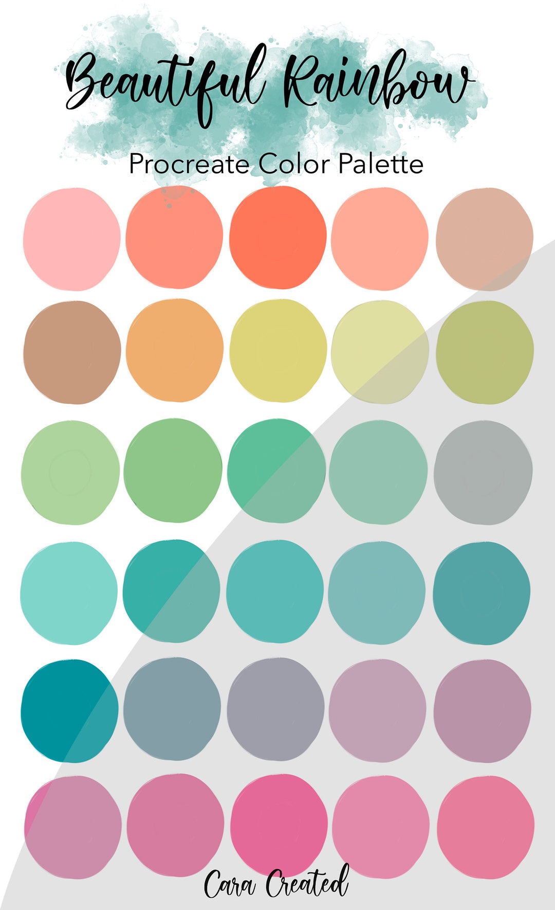 Beautiful Rainbow Procreate Color Palette, Color Swatches, iPad ...