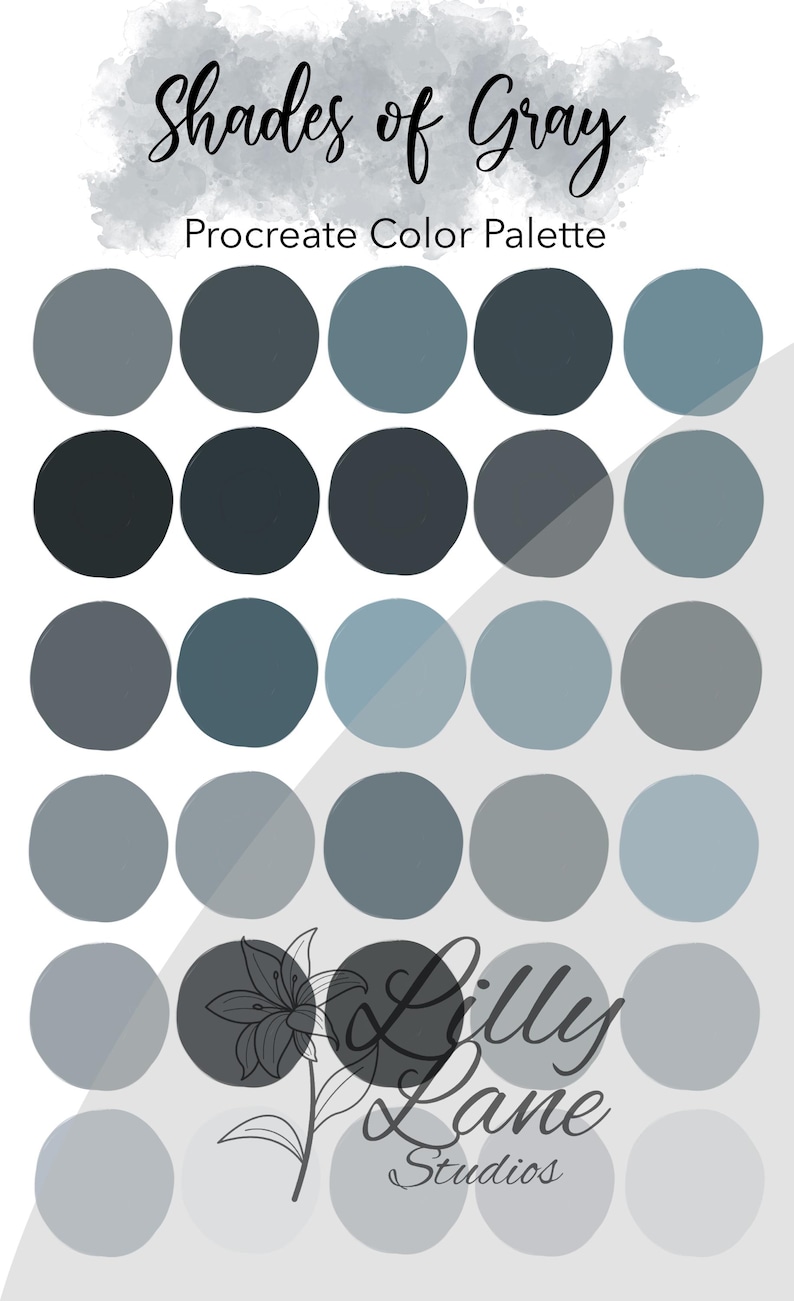Shades of Gray Procreate Color Palette, Color Swatches, iPad Procreate ...