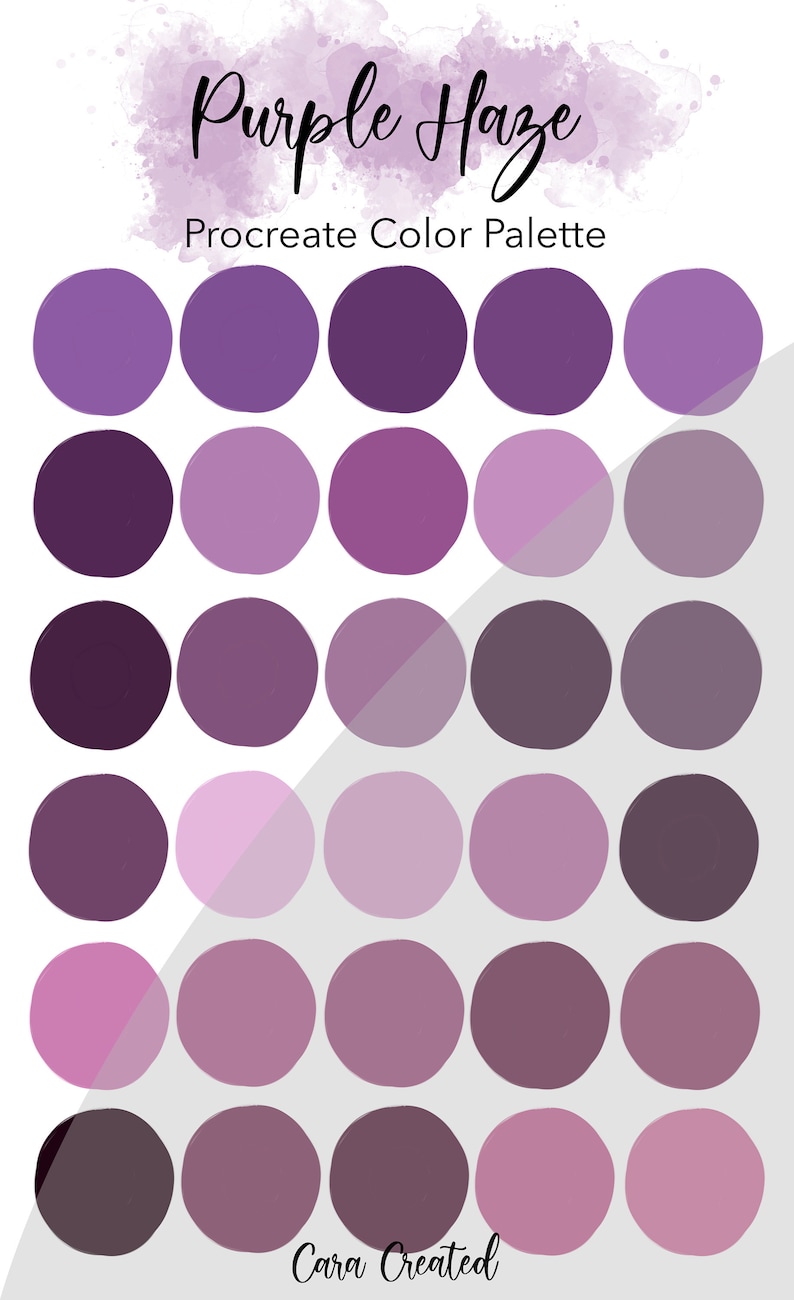 Purple Haze Procreate Color Palette, Color Swatches, iPad Procreate ...