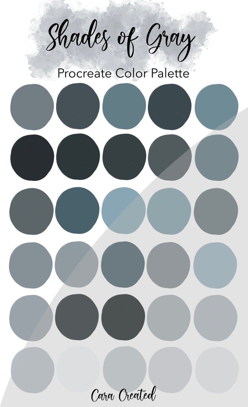 Shades of Gray Procreate Color Palette, Color Swatches, iPad Procreate ...