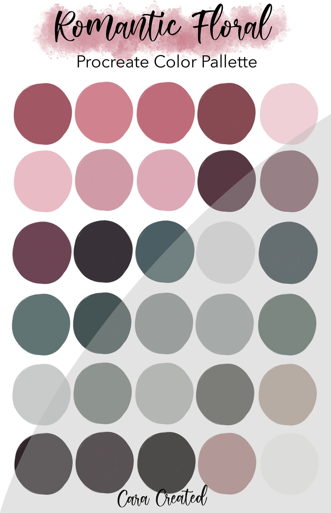 Romantic Floral Procreate Color Palette, Color Swatches, iPad Procreate ...