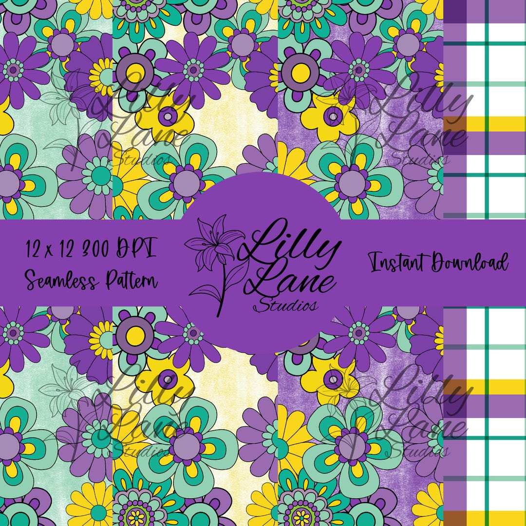 Retro 70s Flower Power Seamless Pattern • Groovy Floral Paper ...