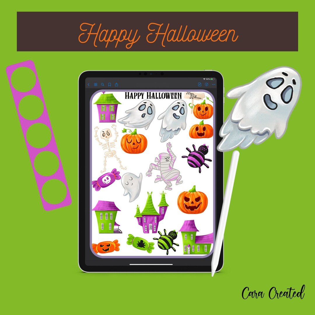 Digital Planner Sticker, Hand Drawn Halloween, Digital Planner ...