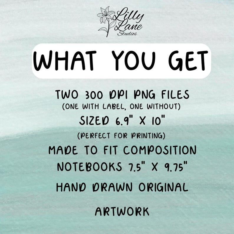 Printable Composition Book Cover Template | KDP Cover 7x10 in ...