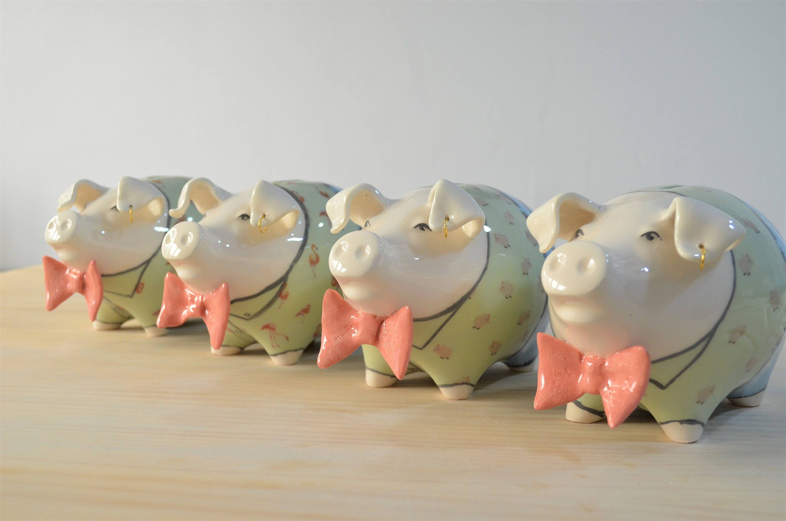 Adorable Hucha Cerdito De Cerámica Hecha a Mano Adorable - Etsy España