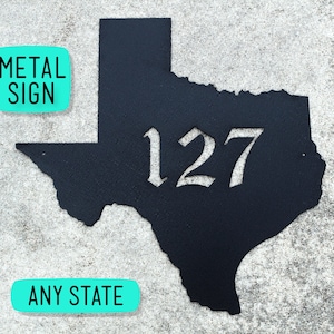 Metal Address Sign - Personalized State Sign - Street Address - Custom ...