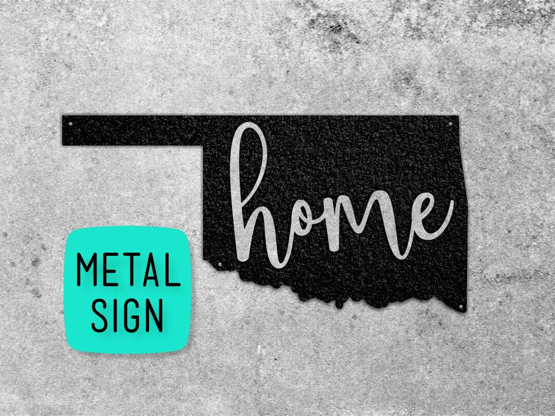 Metal Oklahoma Home Sign / 11th Steel Anniversary Gift / 6th Iron ...