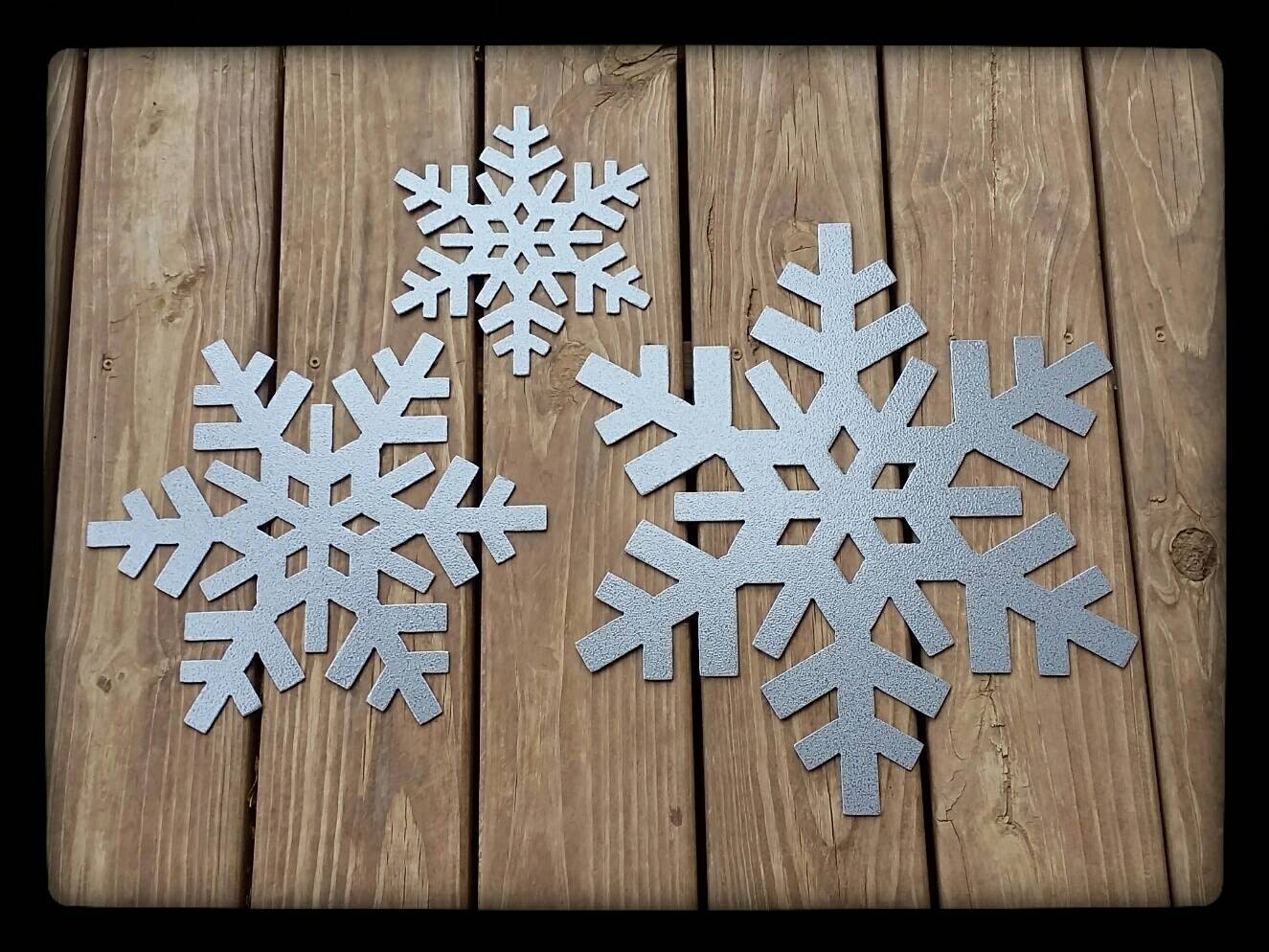 Metal Snowflake Wall Art Set: Silver Holiday Decor (set of 3) - Etsy