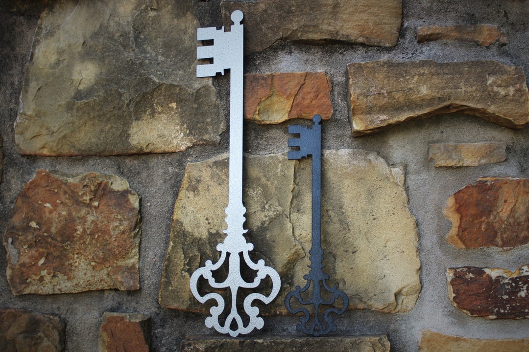 Metal Skeleton Key / Rustic Wall Art / Antique Decorations / Copper ...