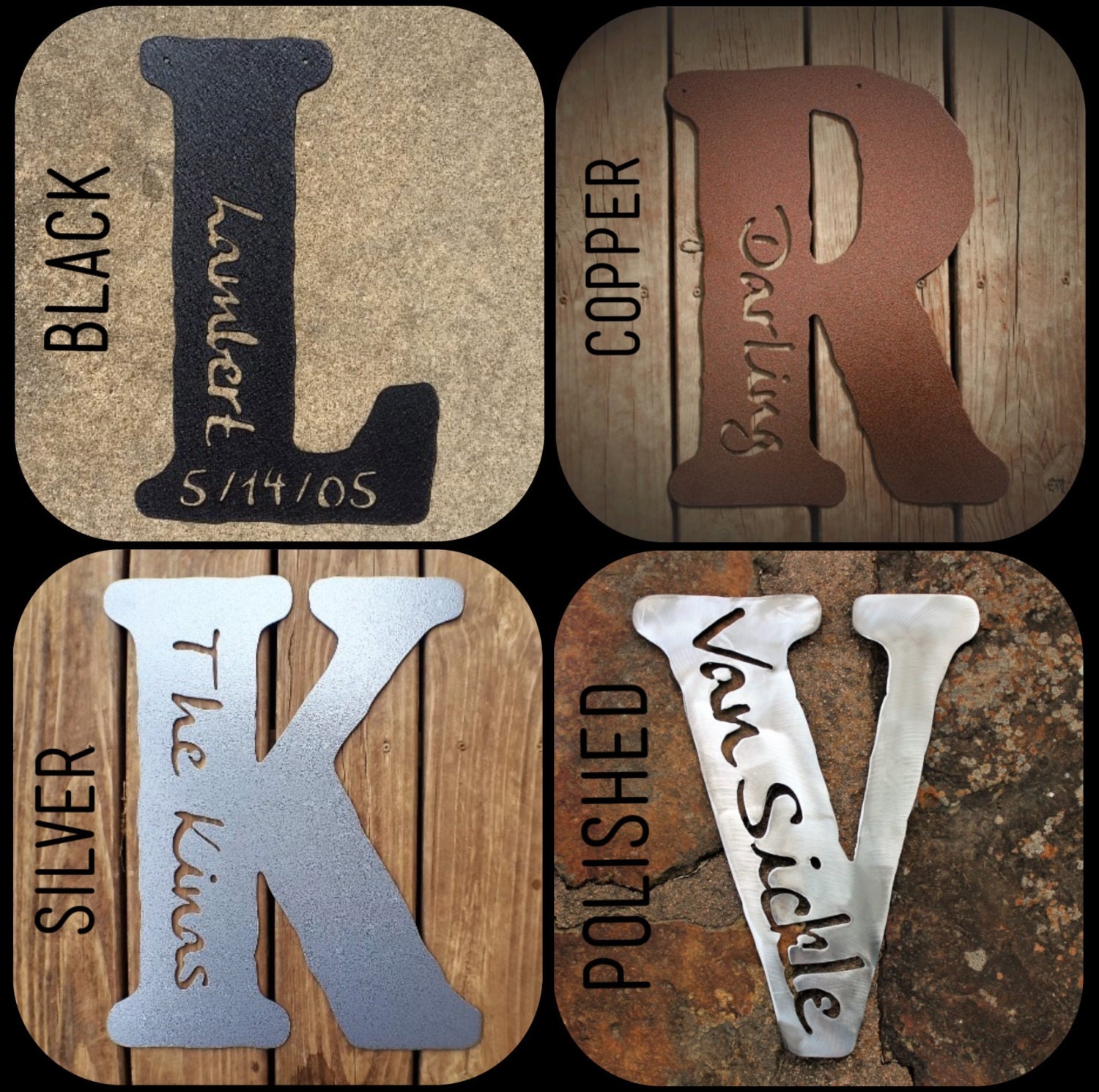 Rustic Metal Letter Decor custom Metal Sign Personalized | Etsy