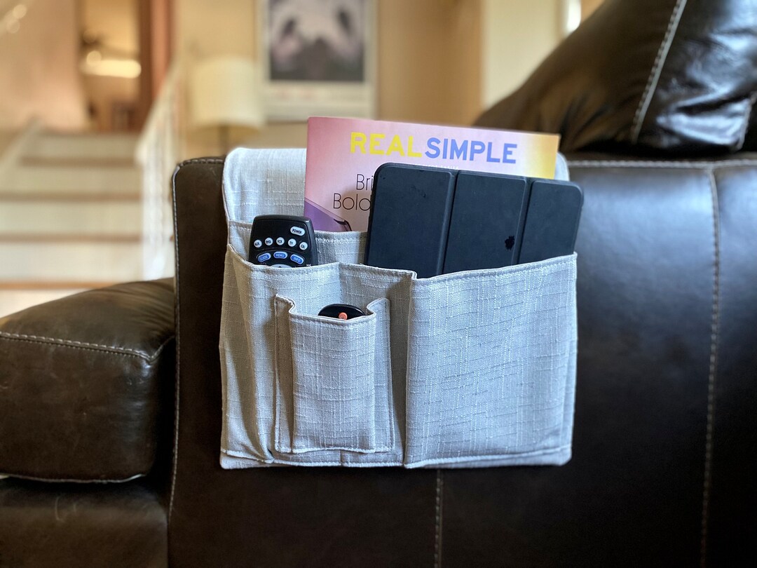 Large Remote Control Caddy for Sofa Arm, Under Seat Cushion or Bed ...