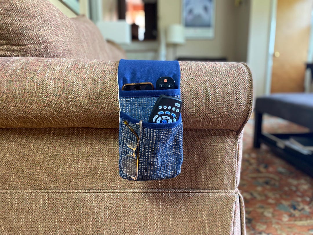 Remote Control Caddy With Double Pockets. Extra Long Armrest Organizer ...