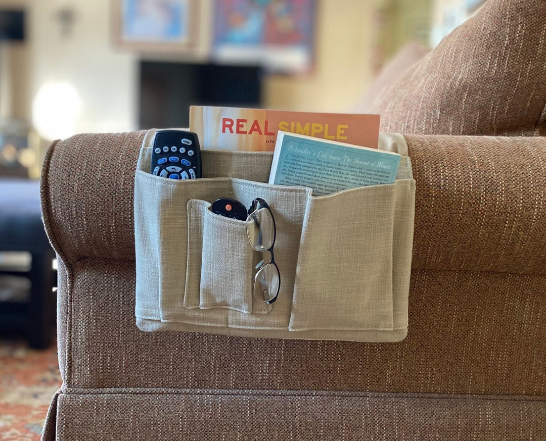 Large Remote Control Caddy for Sofa Arm, Under Seat Cushion or Bed ...