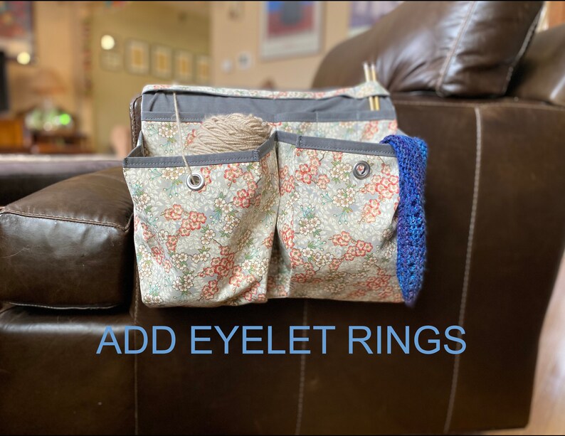 Extra Large Knitting Caddy: Sofa Arm Organizer for Yarn, Scissors and ...