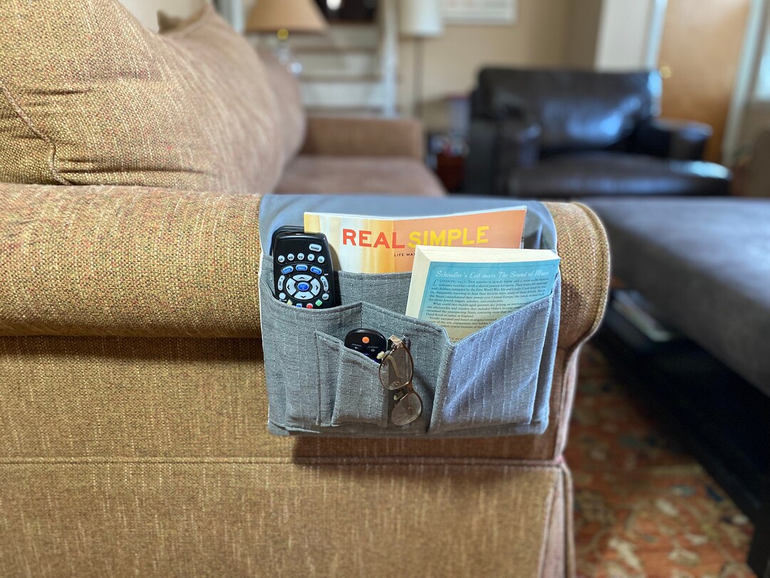 Large Remote Control Caddy for Sofa Arm, Under Seat Cushion or Bed ...