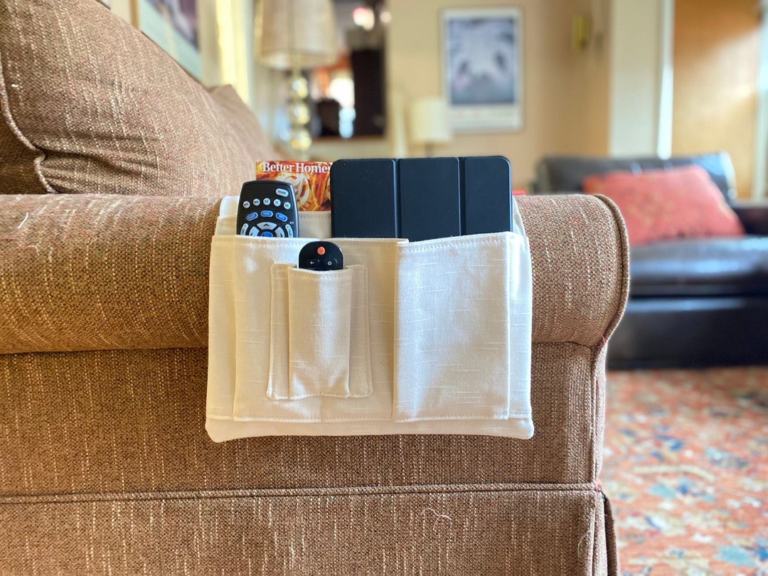 Large Remote Control Caddy for Sofa Arm, Under Seat Cushion or Bed ...