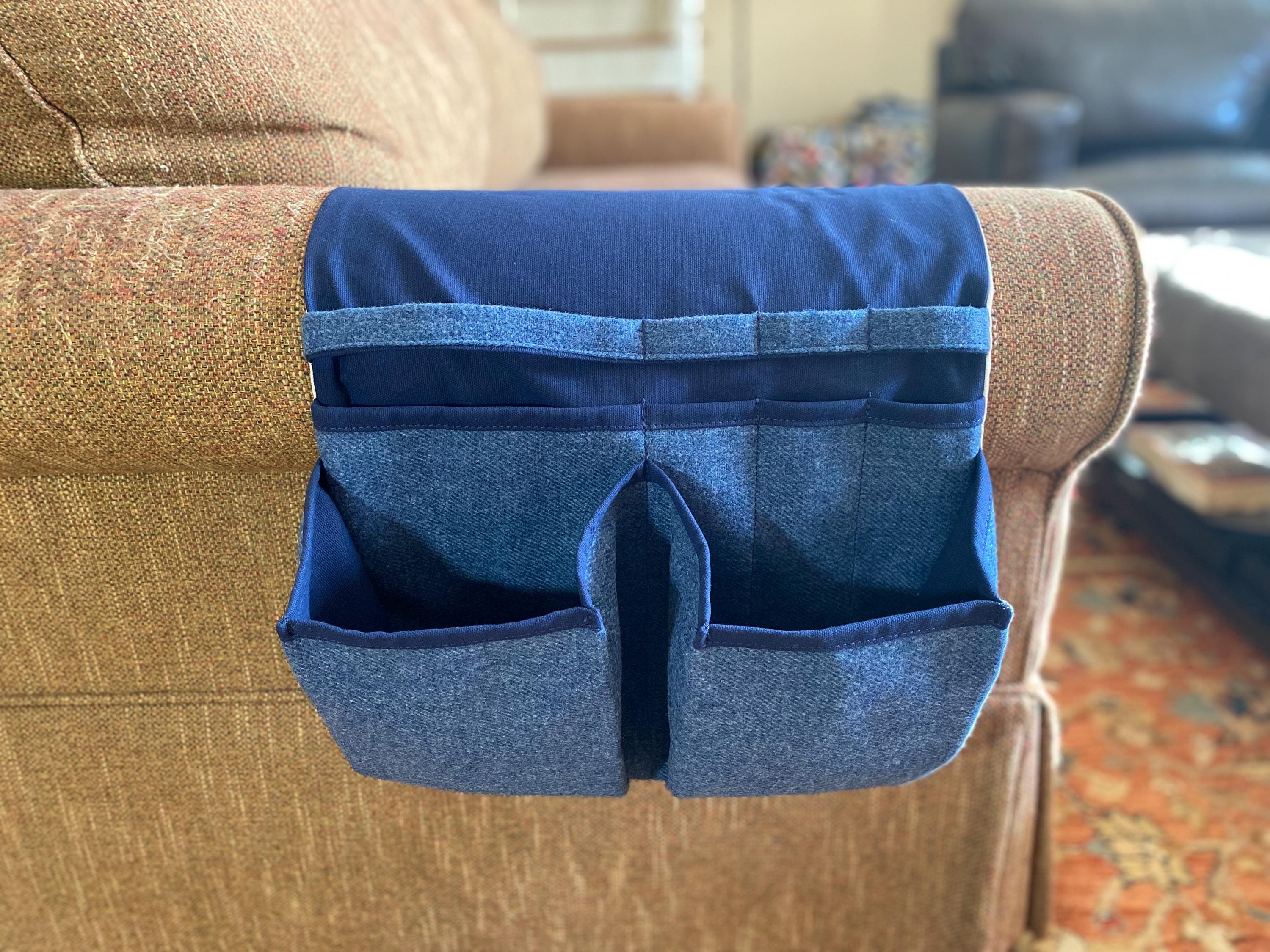 Extra Large Knitting Caddy: Sofa Arm Organizer for Yarn, Scissors and ...