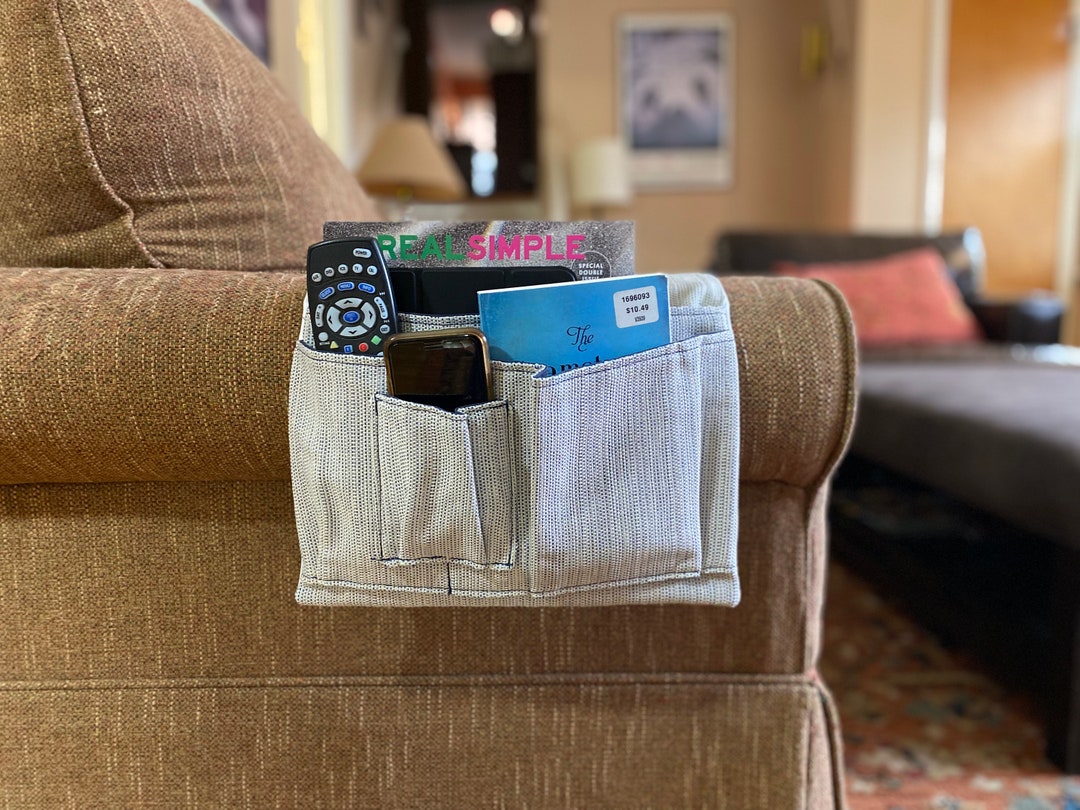 Large Remote Control Caddy for Sofa Arm, Under Seat Cushion or Bed ...