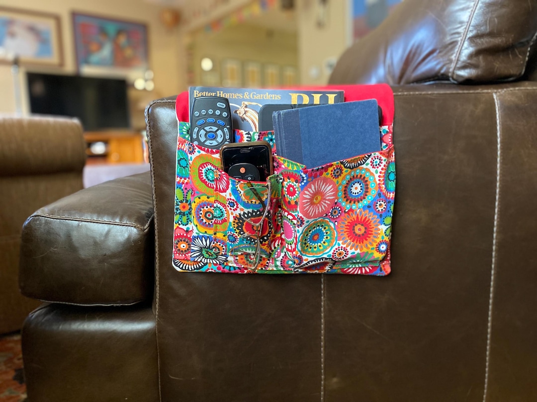 Large Remote Control Caddy for Sofa Arm, Under Seat Cushion or Bed ...