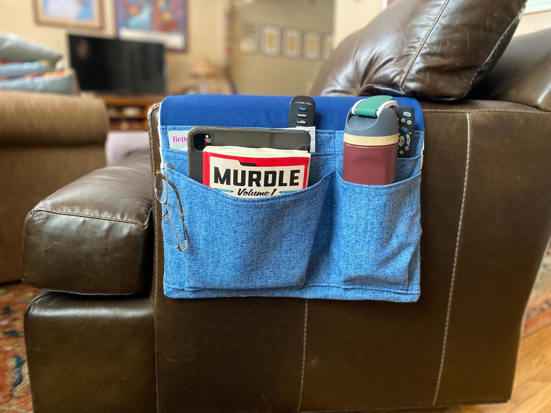 Extra Large Remote Control Caddy. Armrest Storage Holder. Sofa Arm ...