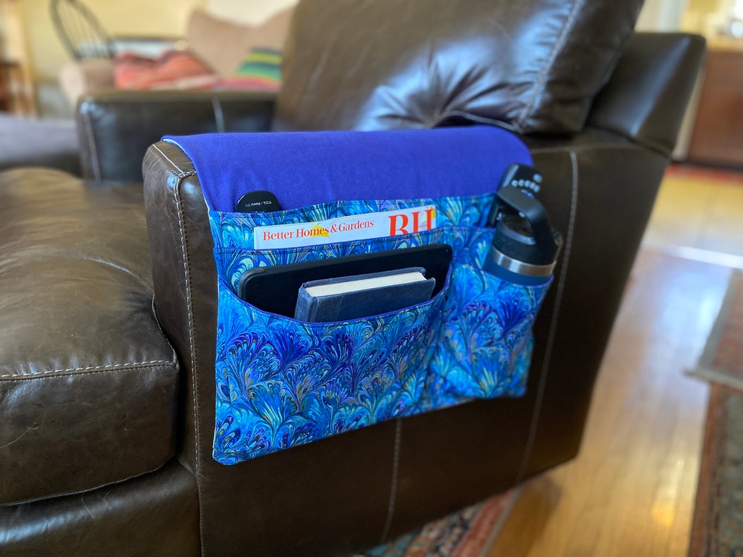 Extra Large Remote Control Caddy for Sofa Arm. Multi Pocket Organizer ...