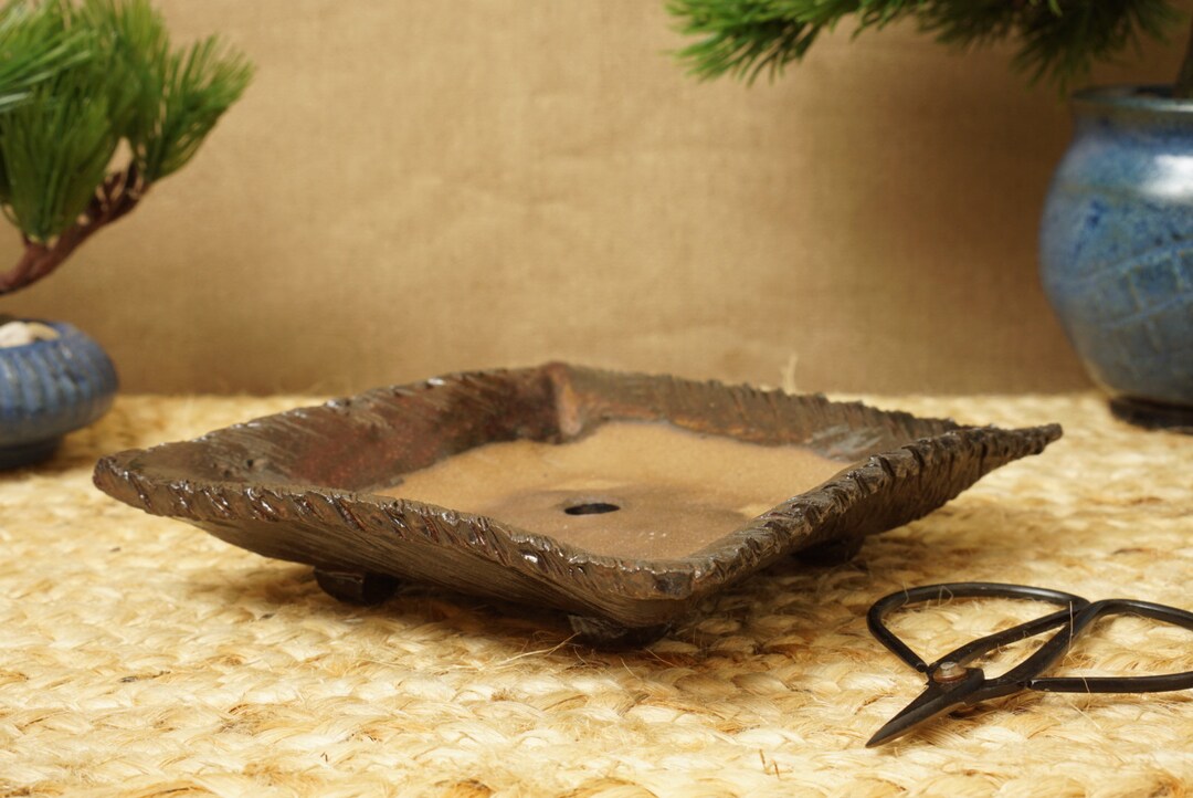 Bonsai Pot. Square Brown Bonsai Dish. Handmade Studio Pottery. G1917 ...