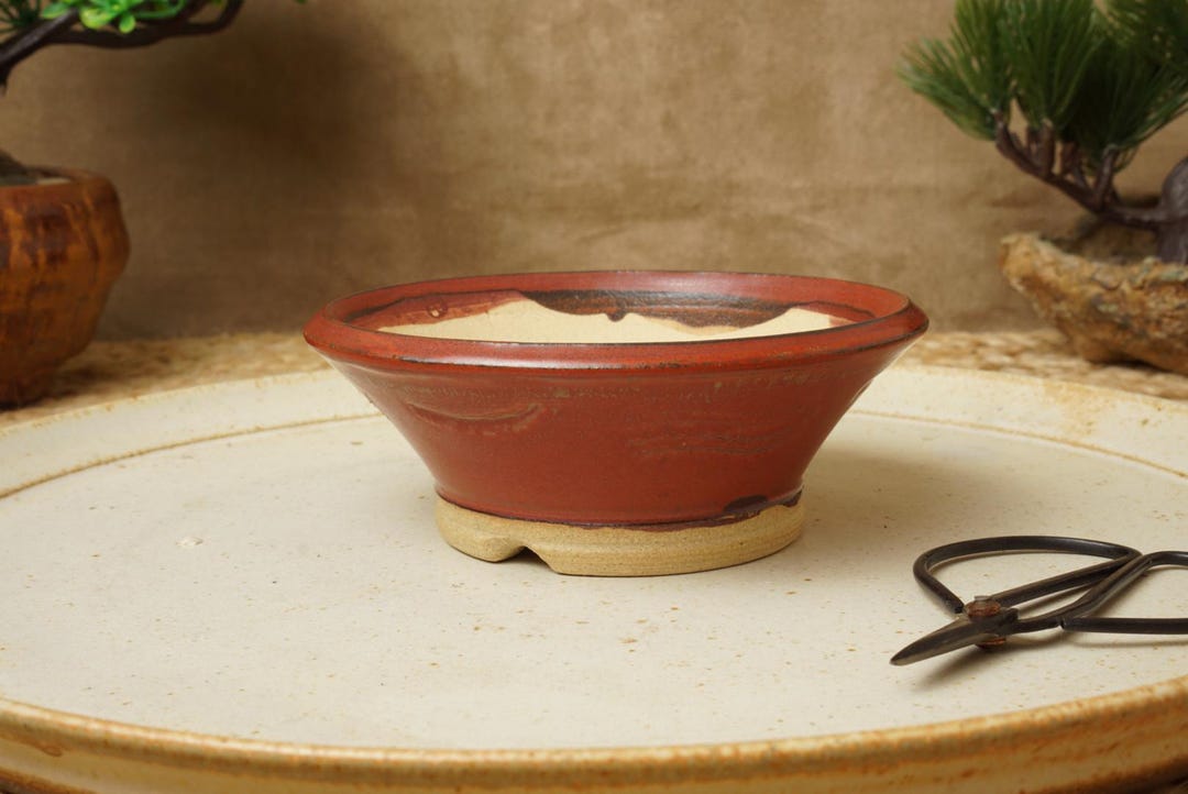 Bonsai Pot. Red Bonsai Dish. Handmade Wheel Thrown Studio Pottery ...