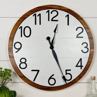 Handcrafted Wall Clock in Neutral Colors Rustic Modern Decor Farmhouse ...