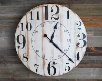 The Sidney Farmhouse Clock Rustic Clock Oversized Wall Clock Big Clock ...