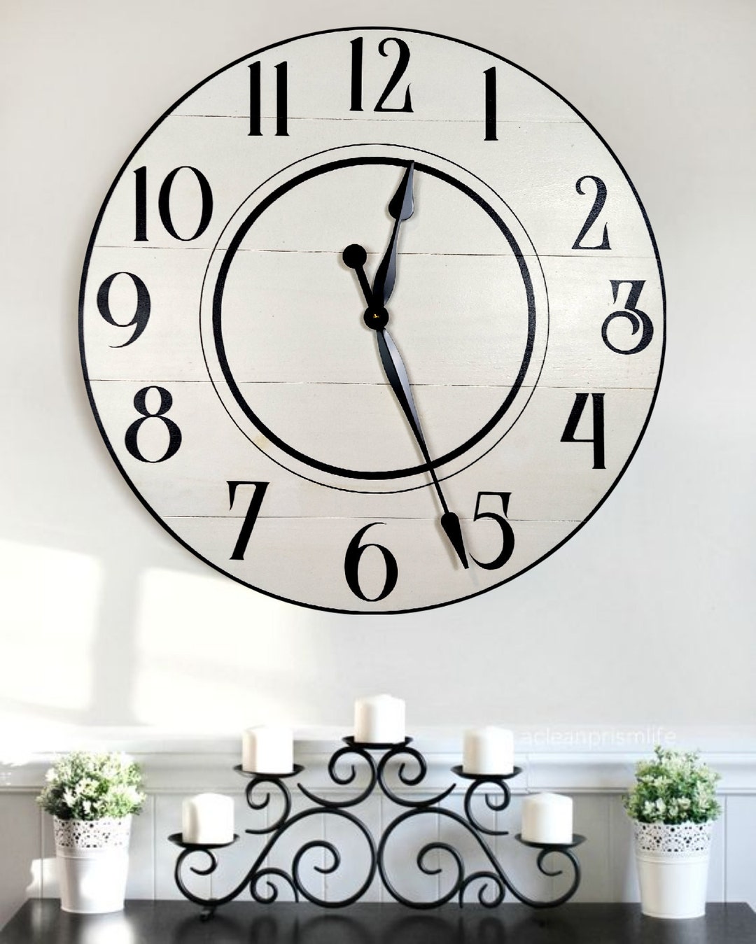The Lucy Farmhouse Clock - Rustic Clock - Over Sized Wall Clock - Big ...