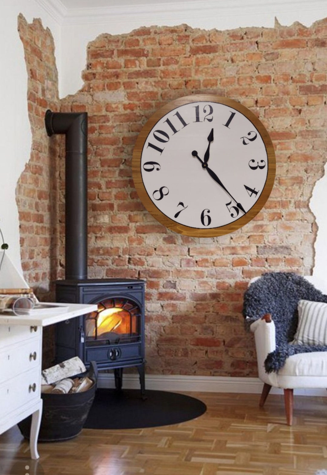 The James Farmhouse Clock - Rustic Clock - Over Sized Wall Clock - Big ...