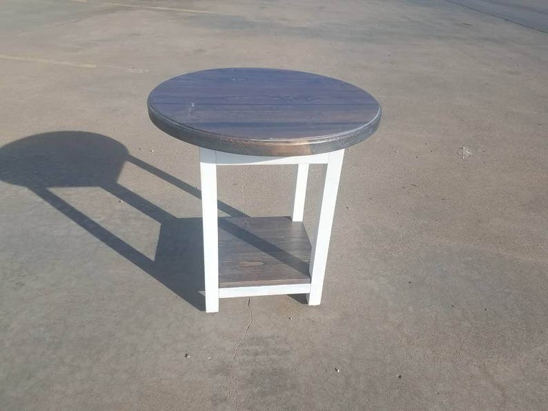 Round Farmhouse Wood Side Table Farmhouse End Table Rustic - Etsy