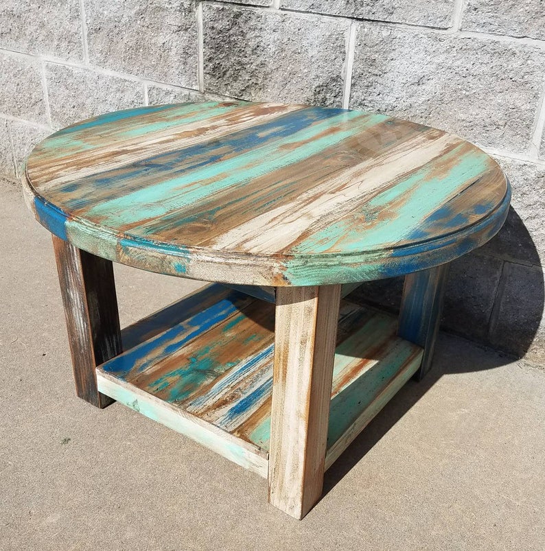 Reclaimed Wood Round Coffee Table Farmhouse Coffee Table - Etsy