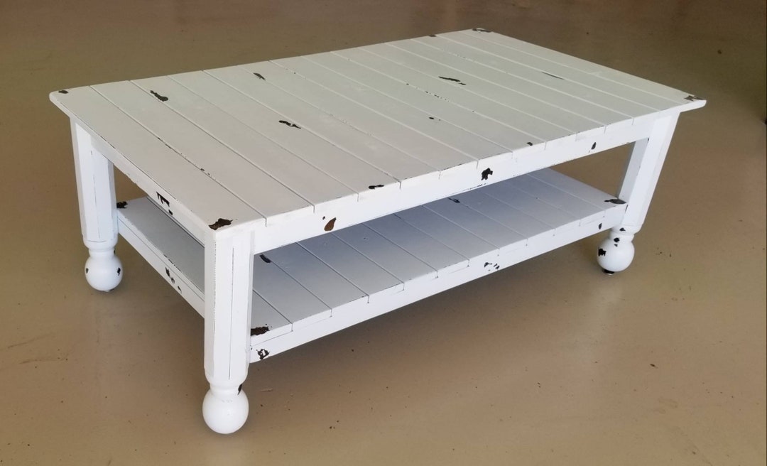 Farmhouse Coffee Table - Rustic Coffee Table- Shabby Chic Coffee Table ...