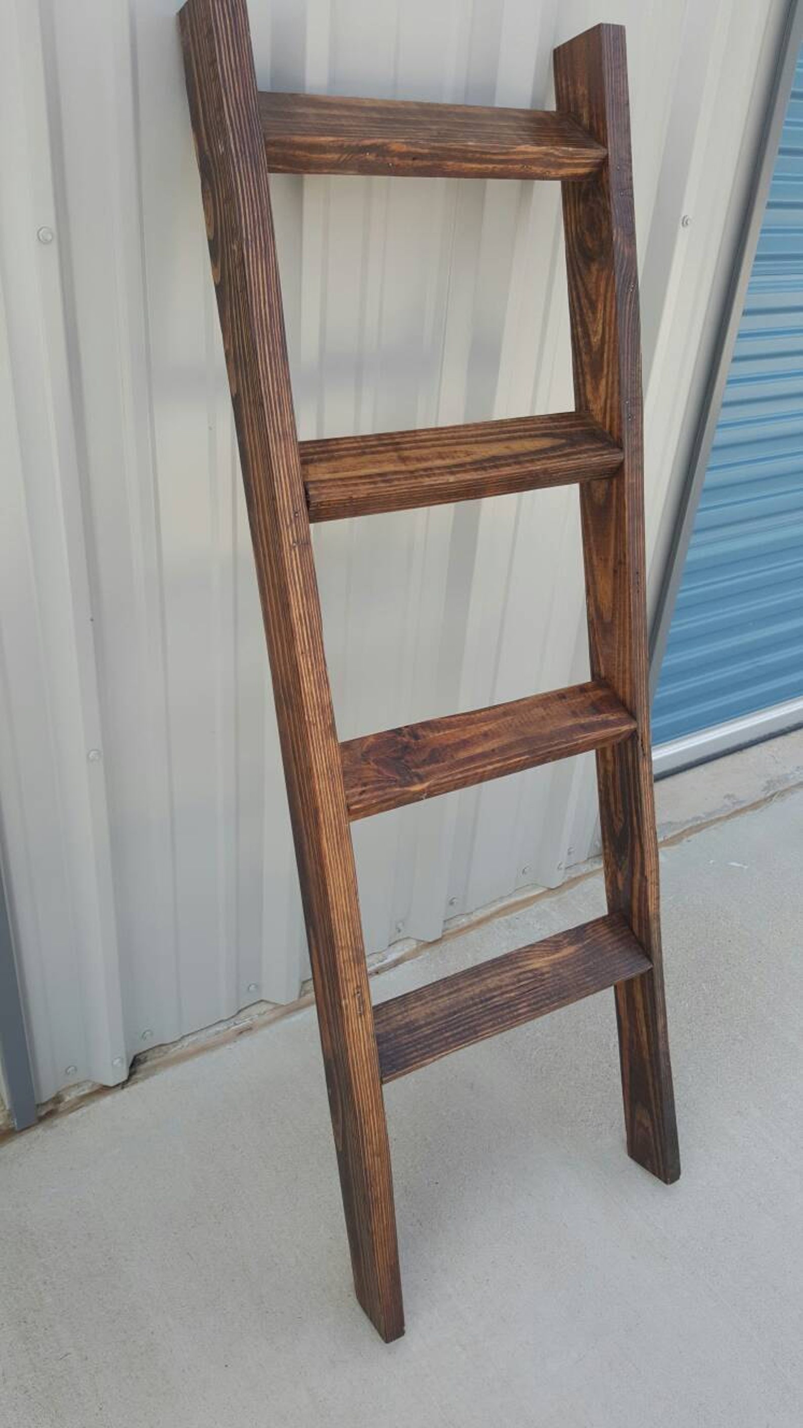 Rustic Farmhouse-style Quilt Ladder, Reclaimed Wood Decor, Farmhouse ...