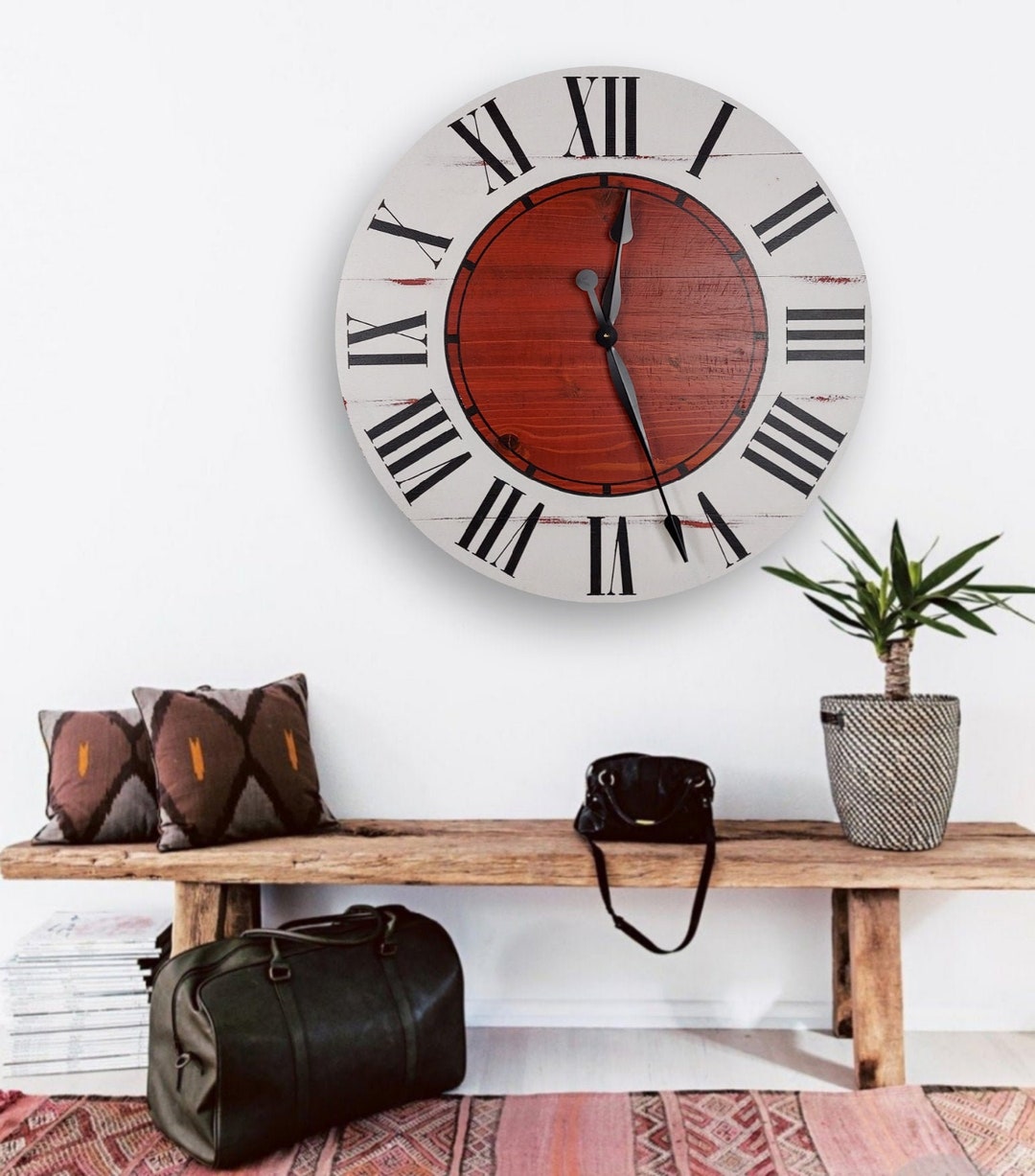 The Boden Farmhouse Clock - Rustic Clock - Over Sized Wall Clock - Big ...