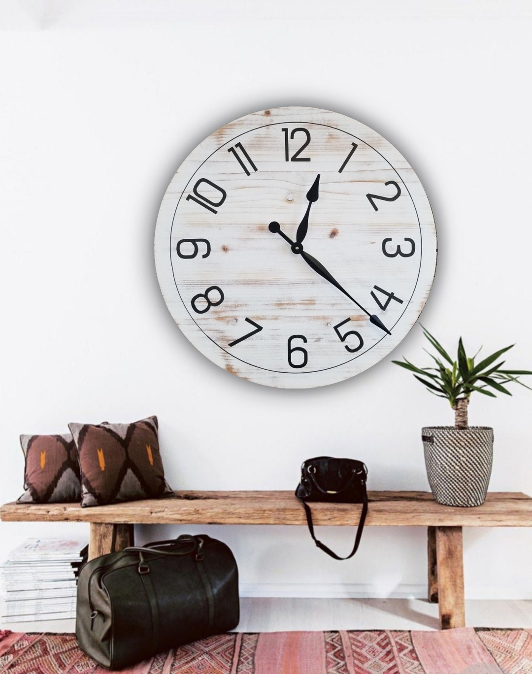 The Layla Farmhouse Clock - Rustic Clock - Over Sized Wall Clock - Big ...