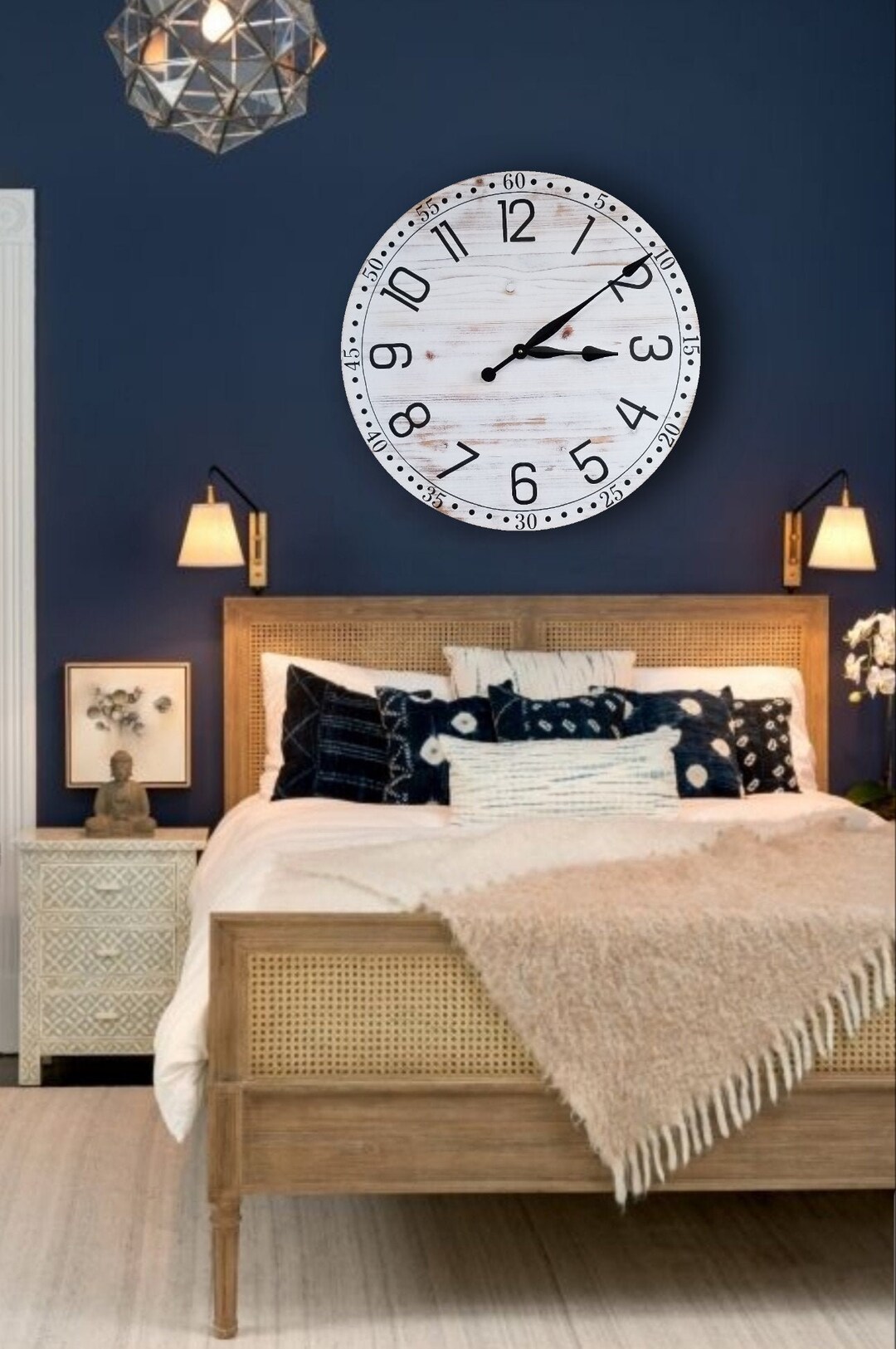 The Aria Farmhouse Clock - Rustic Clock - Over Sized Wall Clock - Big ...
