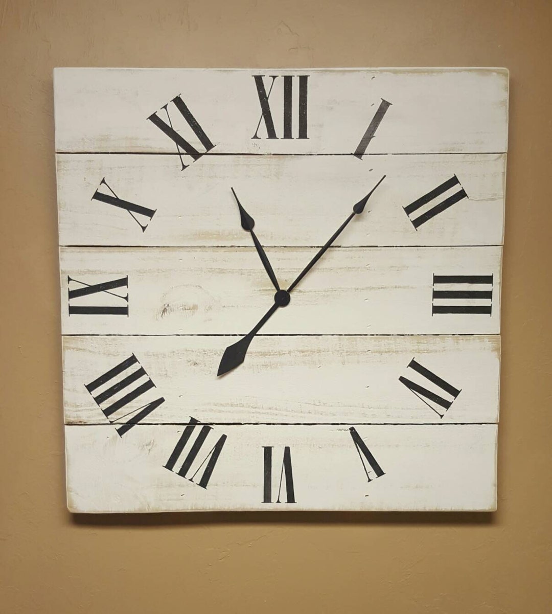 Square "classic" Farmhouse Wall Clock - Oversized Farmhouse Wall Clock ...