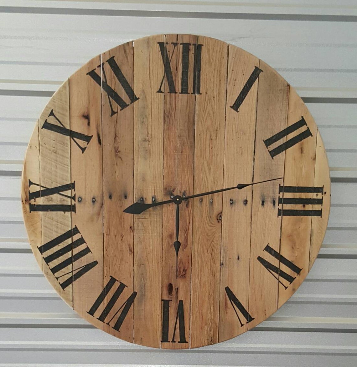 24in natural Classic Farmhouse Wall Clock | Etsy