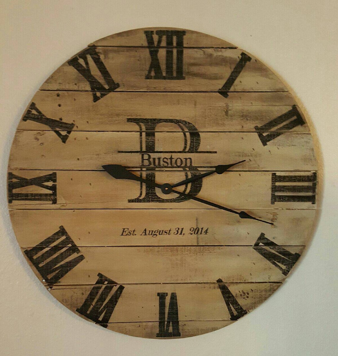 29 Monogrammed Reclaimed Wood Wall Clock | Etsy