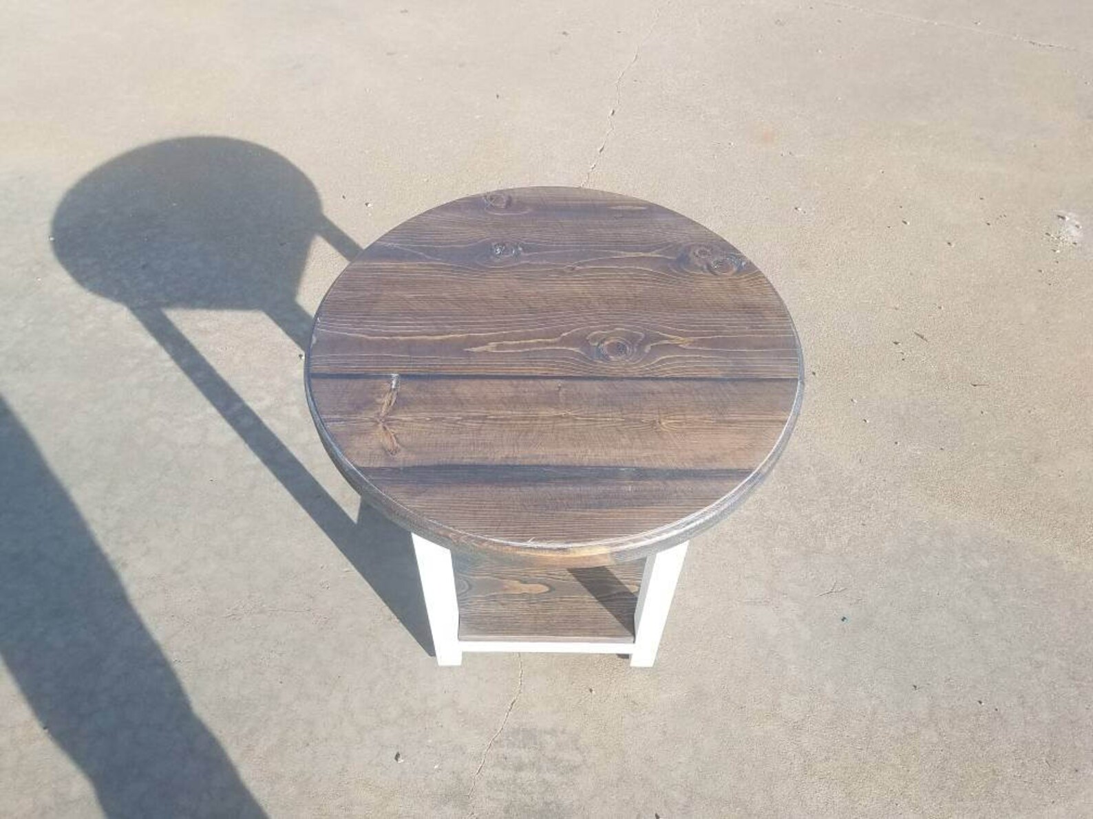 Round Farmhouse Wood Side Table Farmhouse End Table Rustic - Etsy