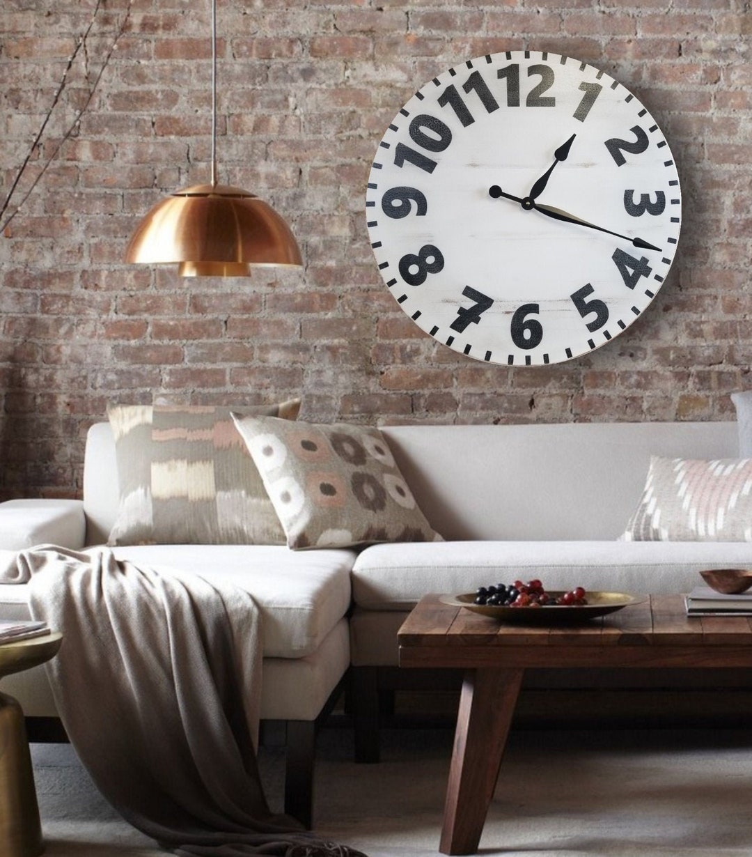 The Gianna Farmhouse Clock - Rustic Clock - Over Sized Wall Clock - Big ...